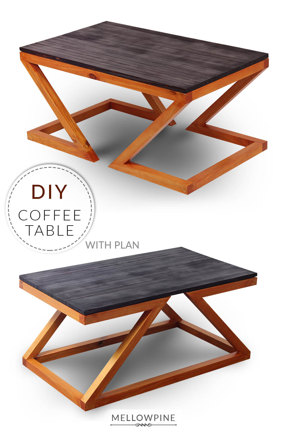 DIY Reversible Z Coffee Table [Plans Included] - MellowPine